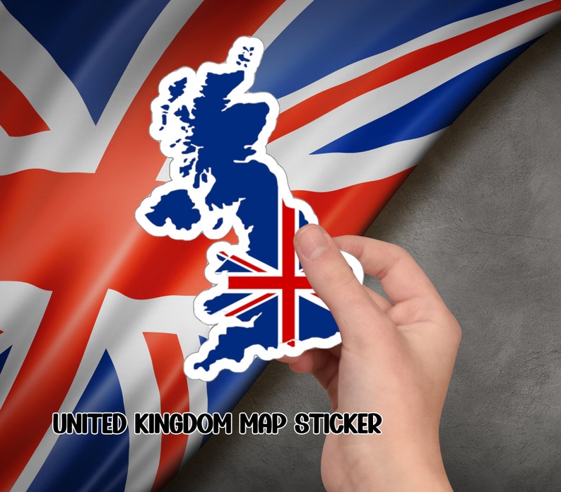 British Inspired United Kingdom Map Laptop Sticker, Travel Lover's Gift ...