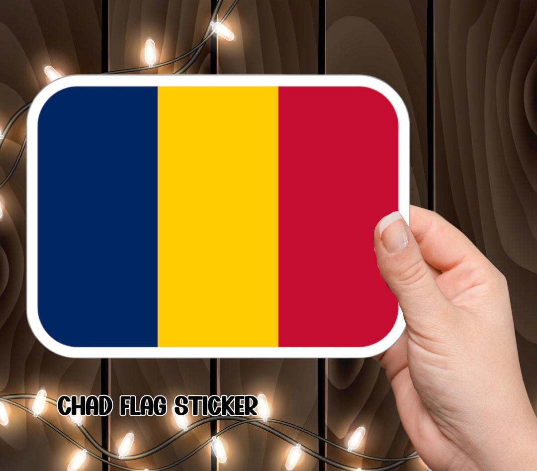 Chad Flag Sticker, Patriotic Decal, Chad Vinyl Flag Sticker, Traveler's ...