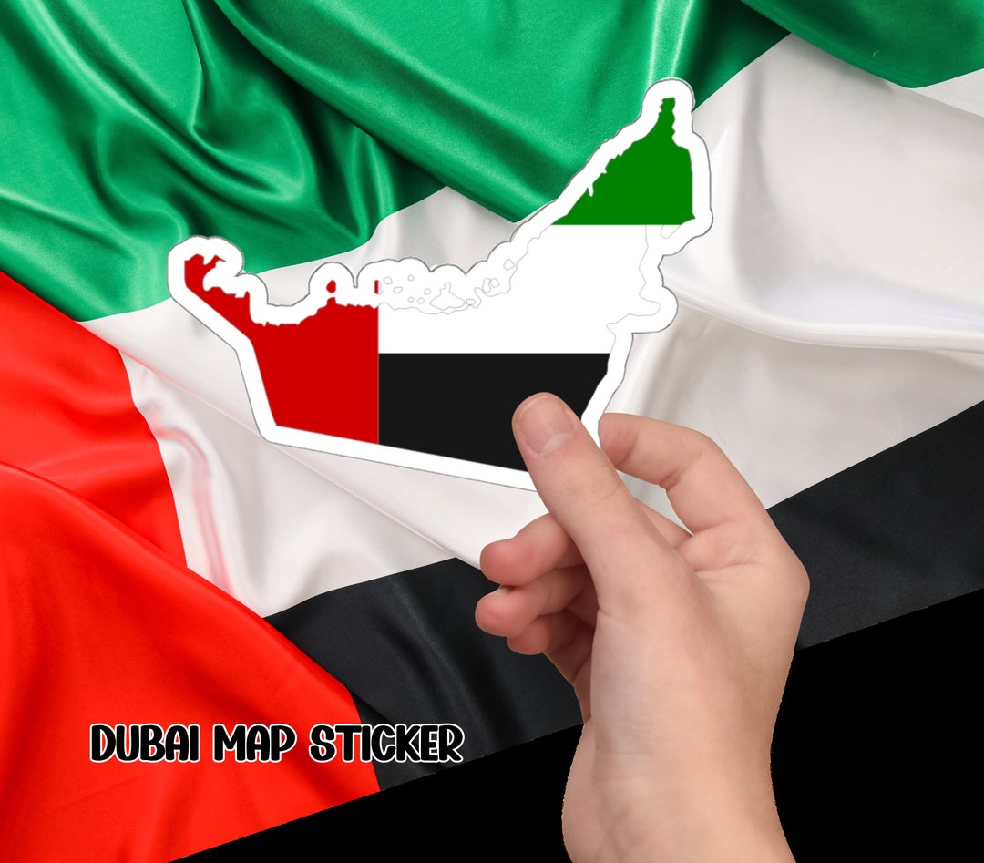 Dubai Map Sticker, Dubai Gift, Dubai Map, Dubai Decor, Gift Sticker ...