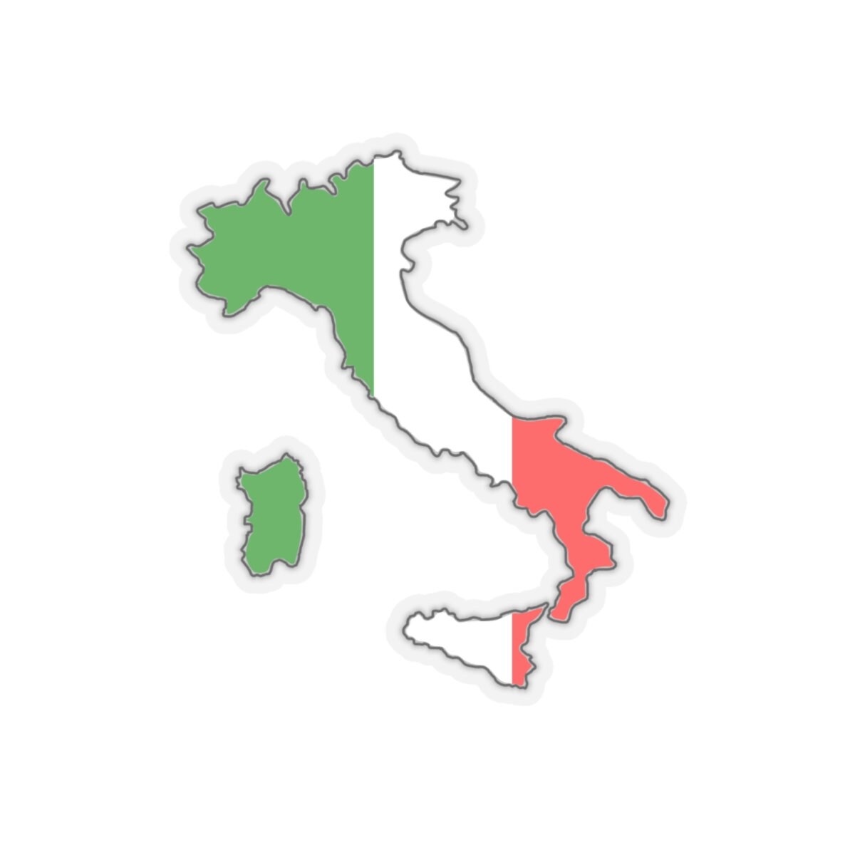 Italy Map Sticker, Gift for Italians, Map of Italy, Italian Decoration ...