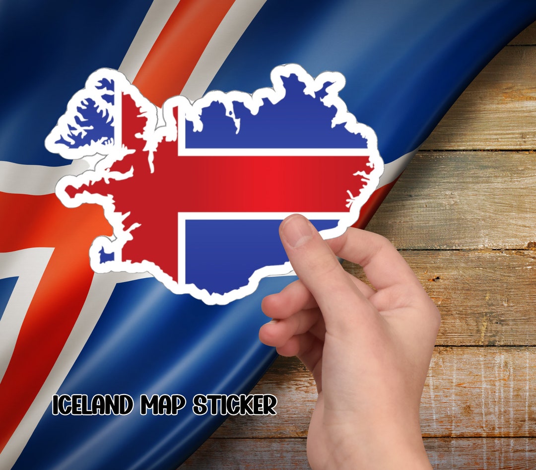Iceland Map Sticker Decal, Add Nordic Charm to Your Journal or Laptop ...