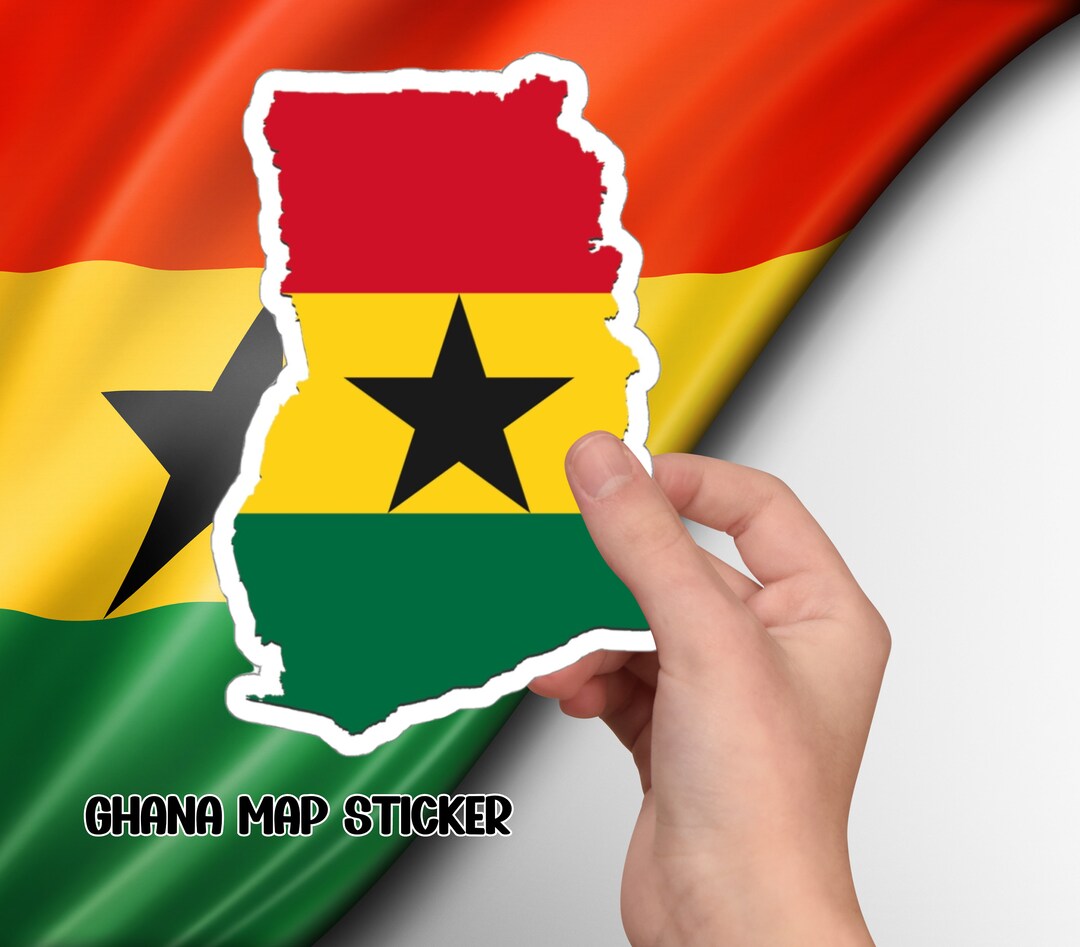 Ghana Map Sticker, Gift for Ghanaians, Ghana Map, Ghanaian Decoration ...