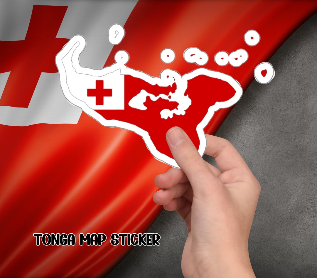 Tonga Pride Map Sticker, Unique Souvenir for Islanders and Pacific ...