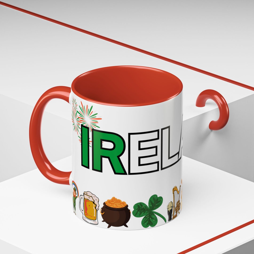 Ireland Mug: Irish Illustrations, Two-tone Ceramic Coffee Mug - Etsy