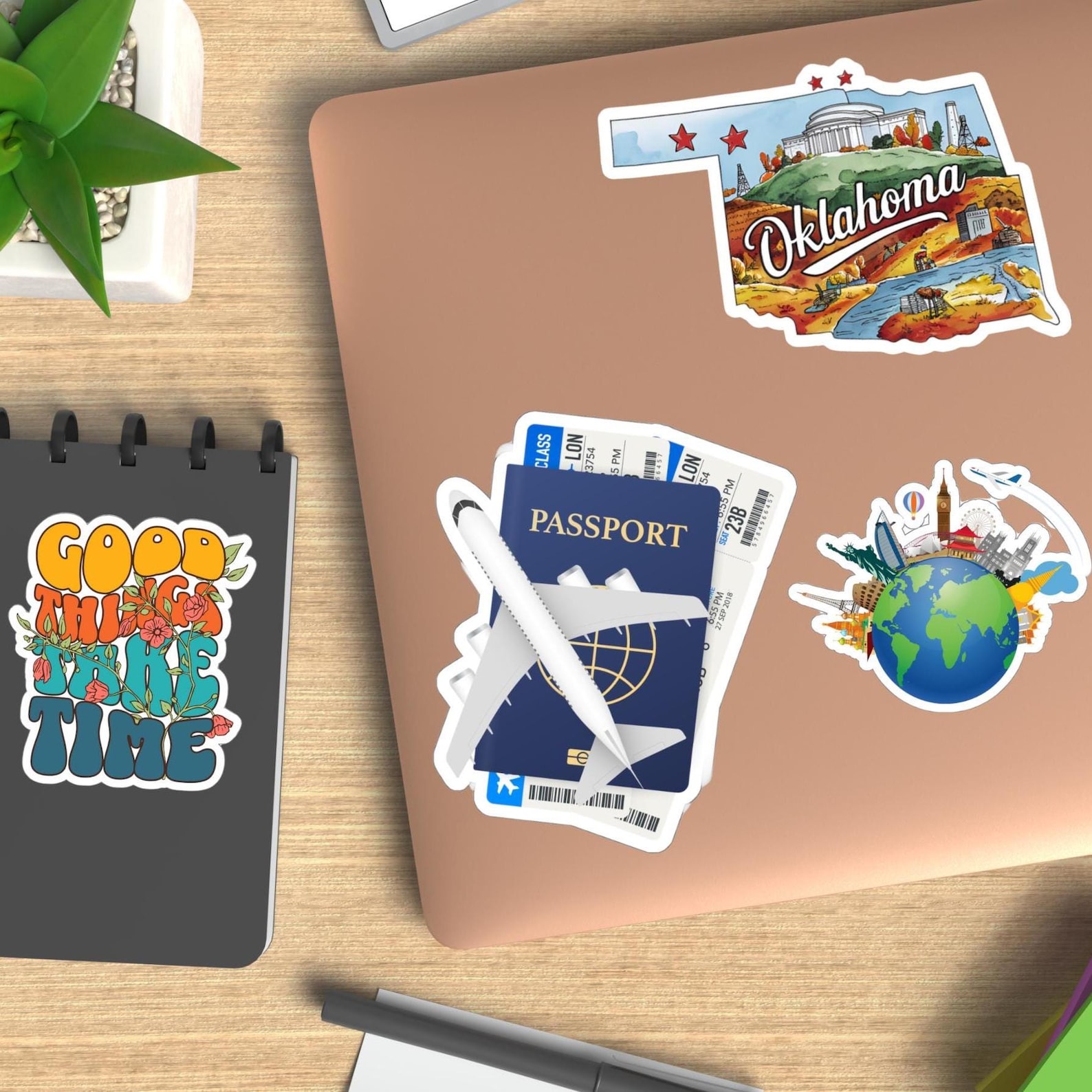 Oklahoma State Map Sticker: USA Travel Souvenir, Laptop Decal - Etsy