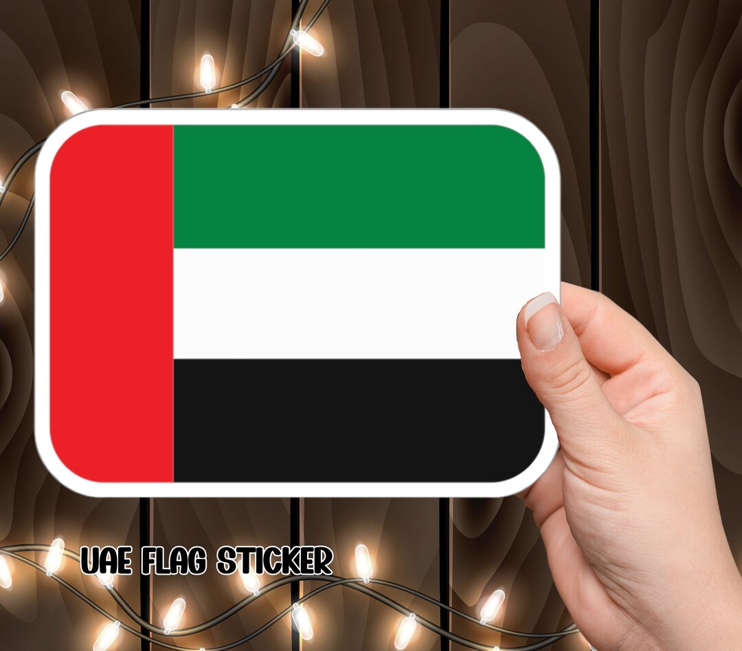 UAE Flag Decal, National Pride Vinyl Sticker, Vinyl UAE Flag Emblem ...