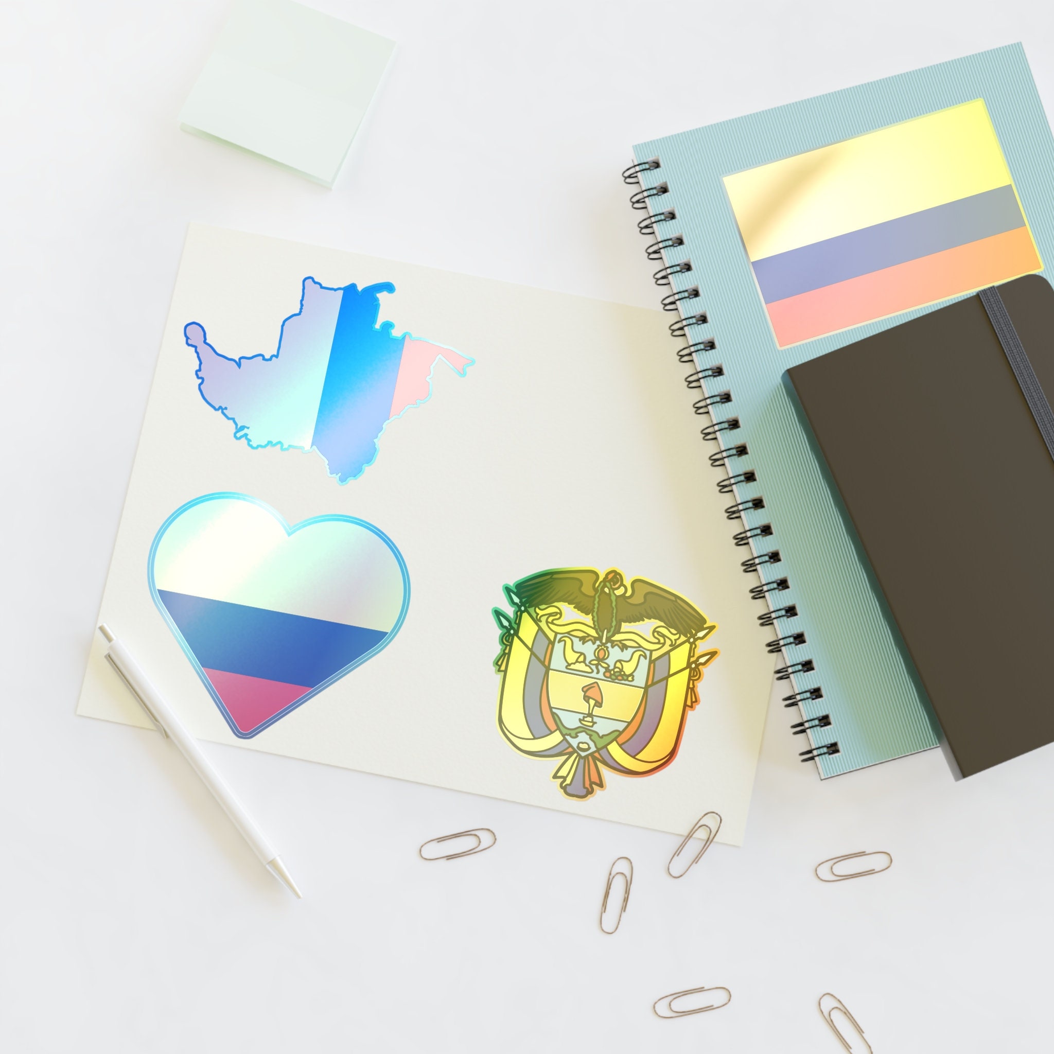 Colombian Flag Inspired Sticker Set of 4, Patriotic Vinyl Decals ...