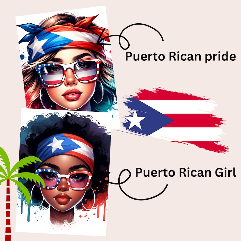 Puerto Rican Girls In Svg Png Pdf Boricua Pride Digital Clipart