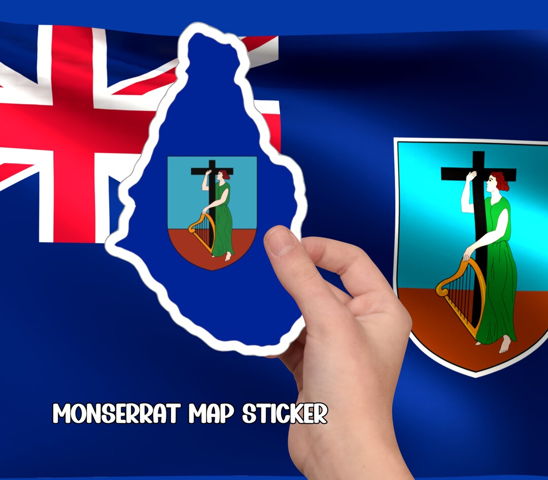 Monserrat Map Vinyl Sticker: Glossy Travel Decal - Etsy