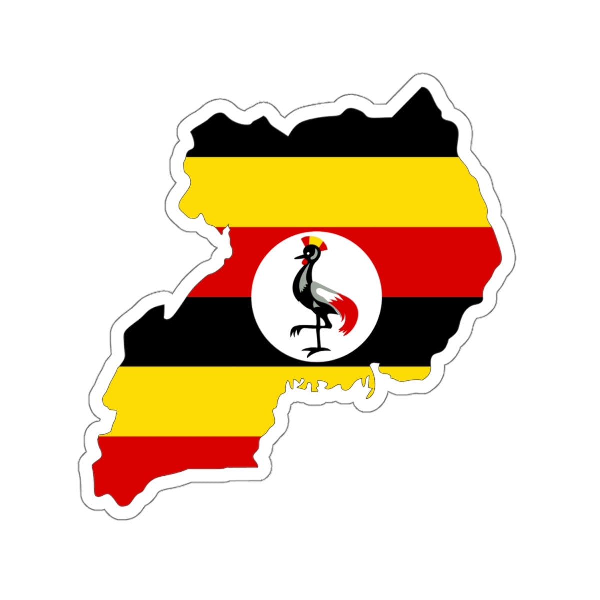 Uganda Map Sticker, Unique African Travel Souvenir, Uganda Country Map ...
