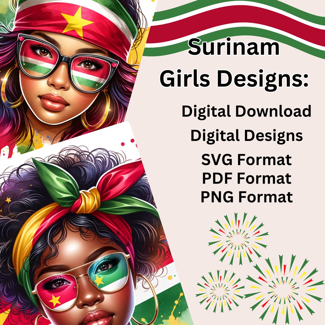 SVG, PNG, PDF Digital Images, Instant Download of Suriname Girls ...