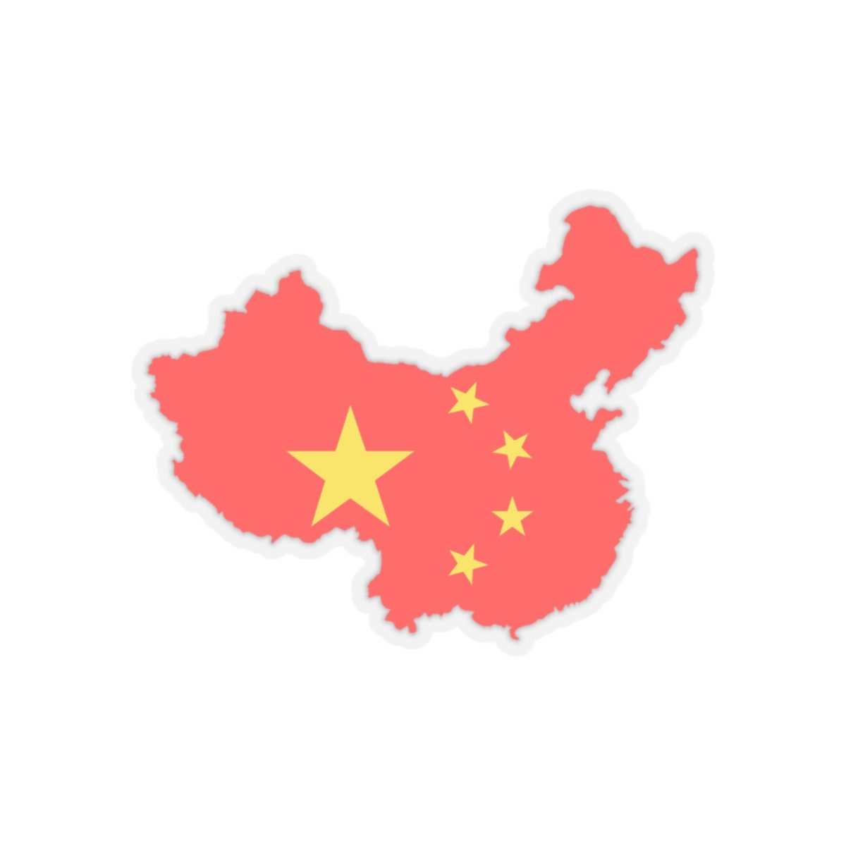 China Map Sticker, Gift for Chinese, Map of China, Chinese Decoration ...