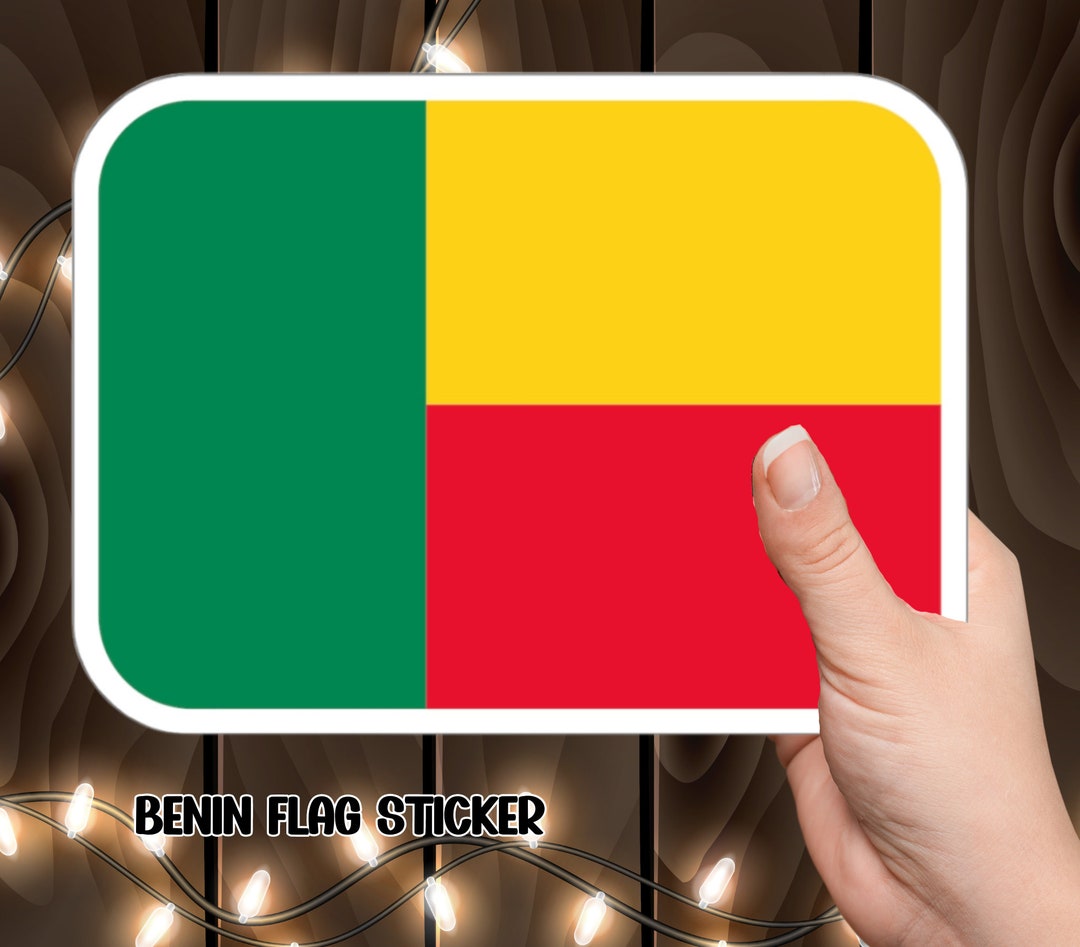 Benin Flag Vinyl Sticker, African Pride Laptop Decal, Colorful Benin ...