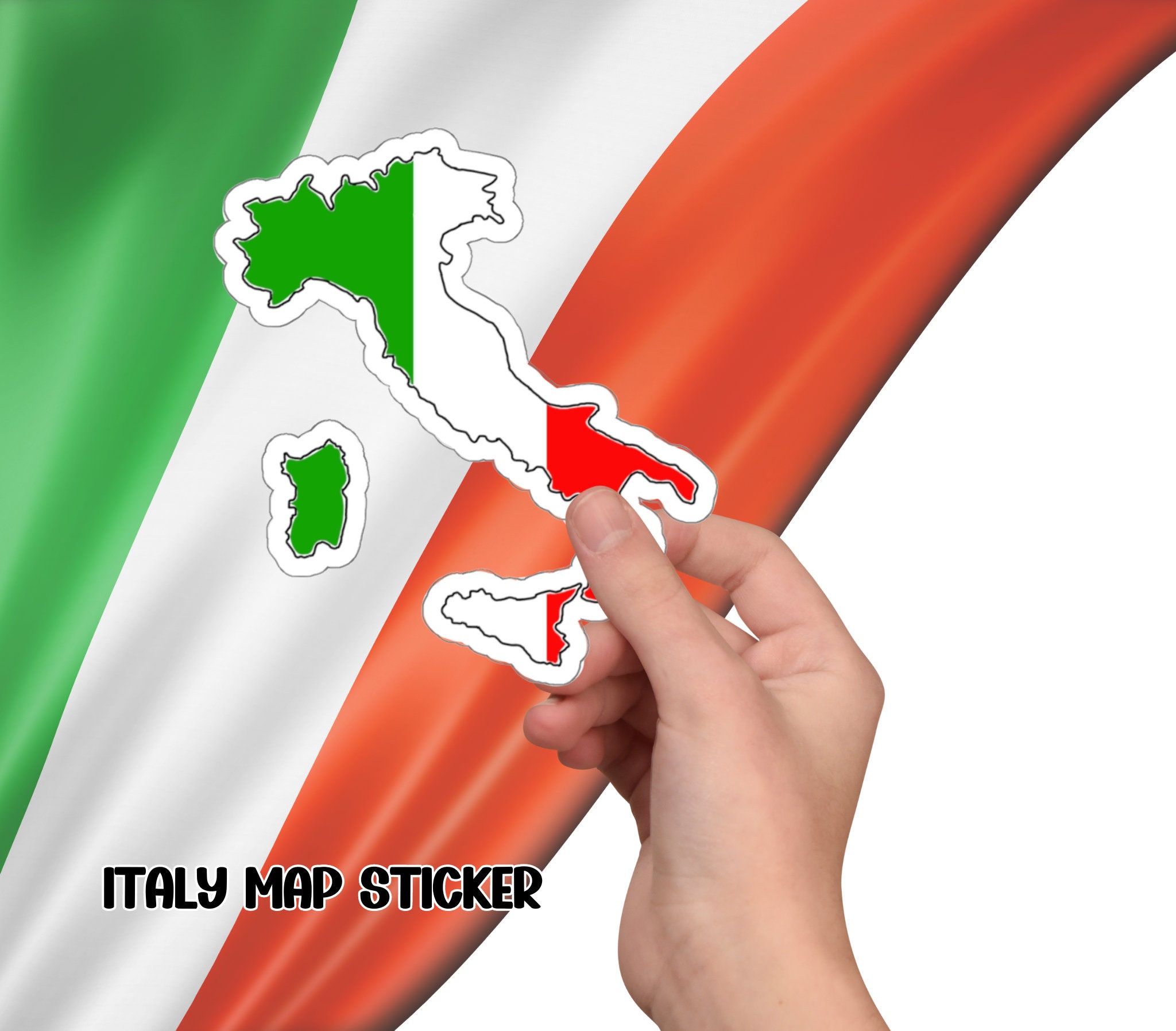 Italy Map Sticker, Gift for Italians, Map of Italy, Italian Decoration ...