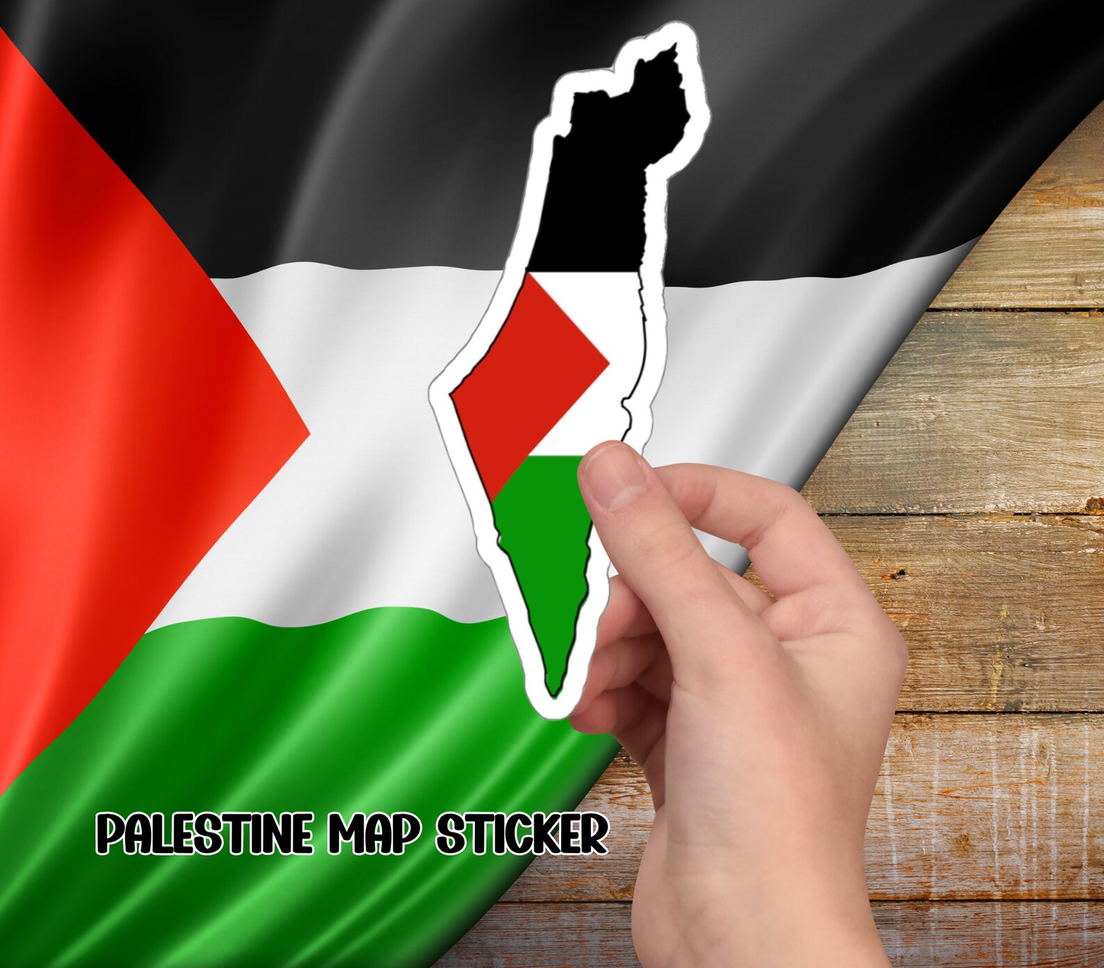 Palestine Map Sticker, Unique Decal for Laptop, Car, Colorful Palestine ...