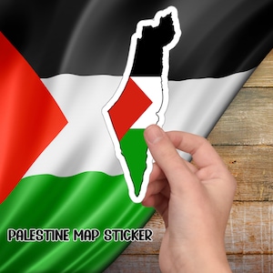 Palestine Map Sticker: Colorful Vinyl Decal for Laptop, Car - Etsy