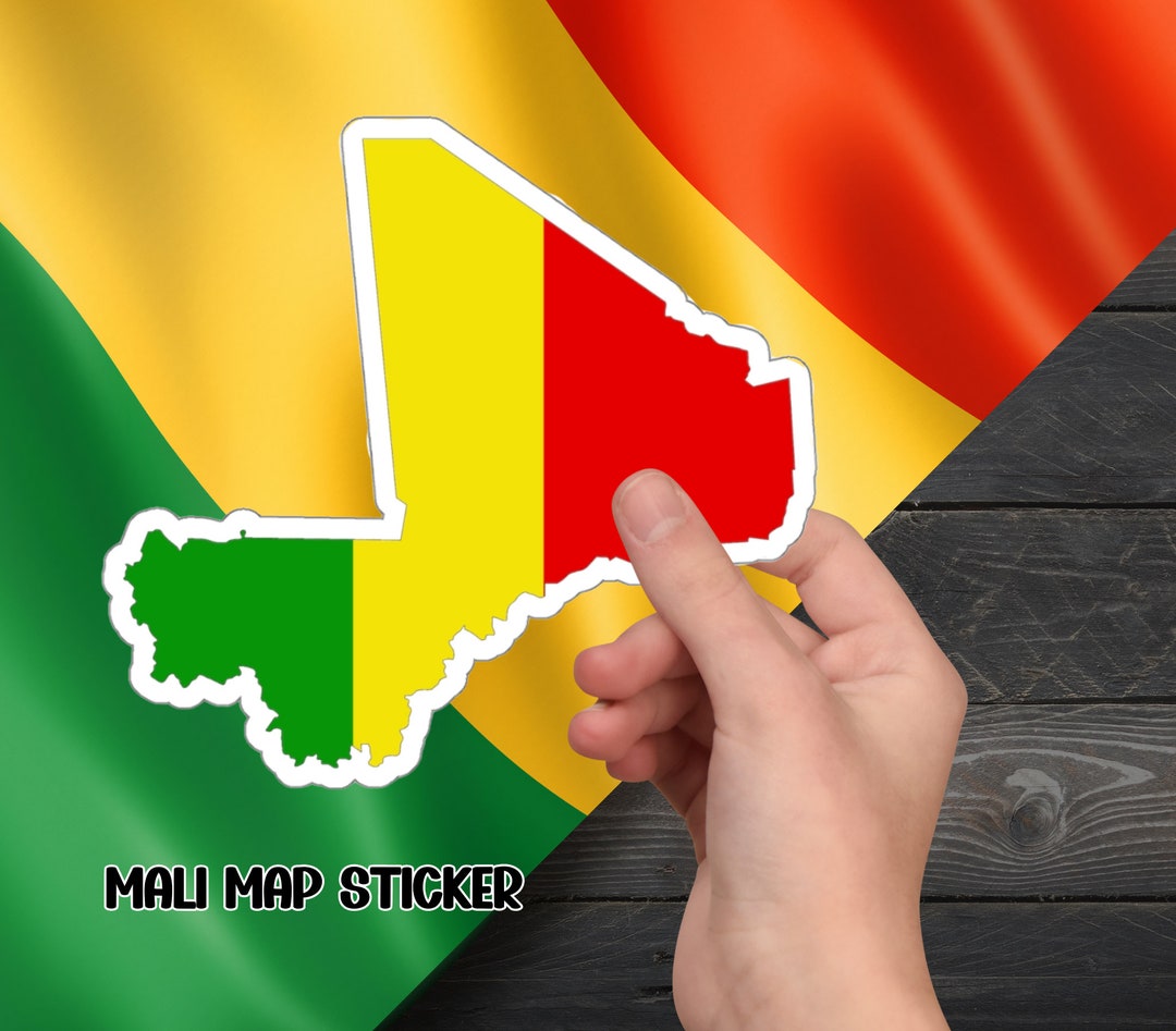 Colorful Mali Map Vinyl Sticker, Wanderlust Decal, Mali Map Sticker ...