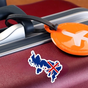British Inspired United Kingdom Map Laptop Sticker, Travel Lover's Gift ...