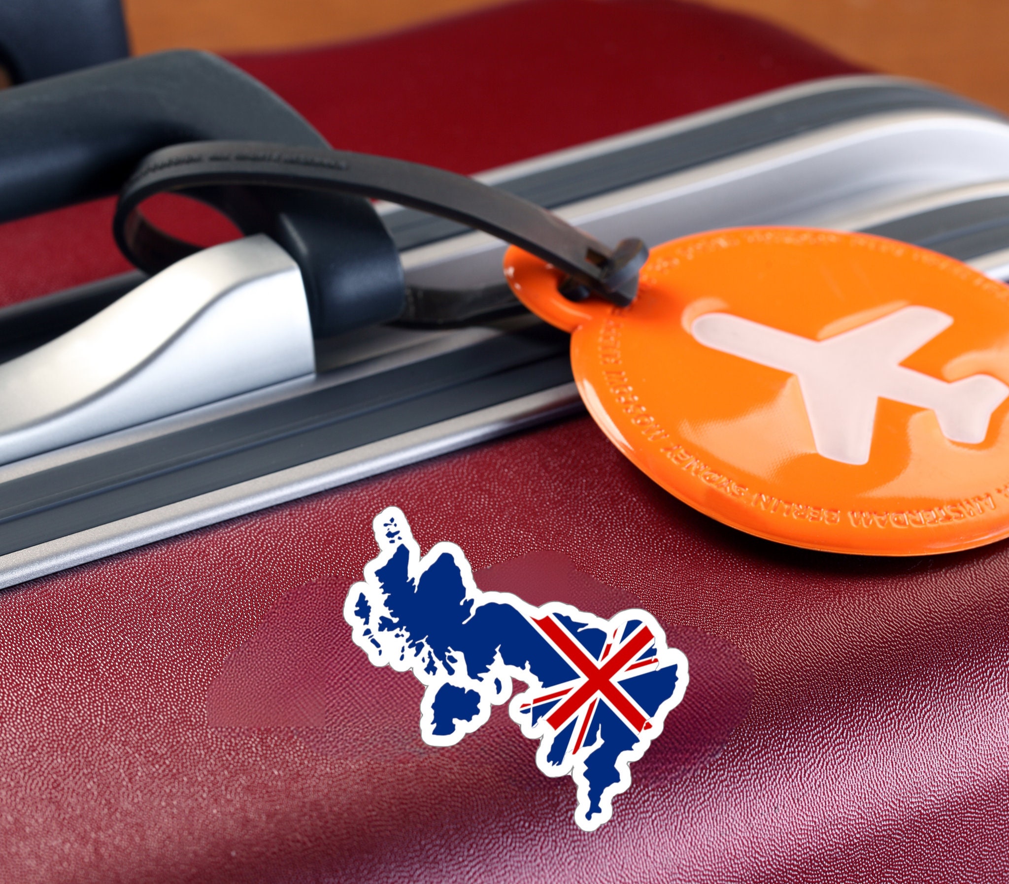 British Inspired United Kingdom Map Laptop Sticker, Travel Lover's Gift ...