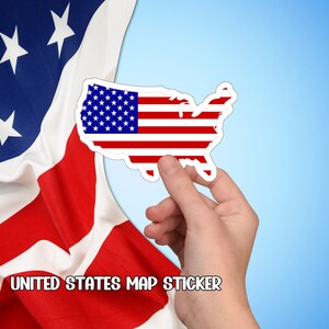 United States Map Sticker, Gift for Americans, American Map, American ...