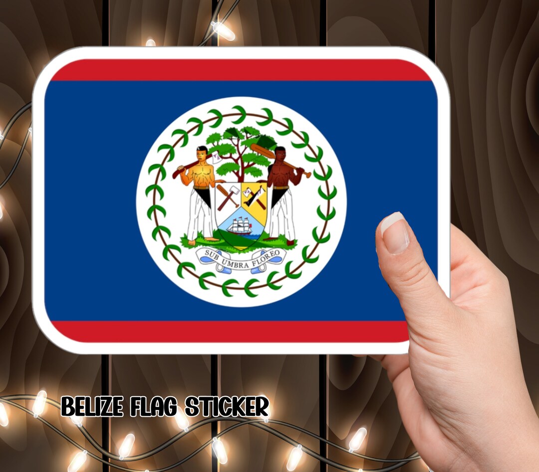 Colorful Belize Flag Sticker, Unique Souvenir for Wanderlust Adventures ...