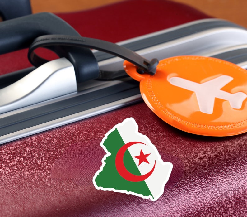 Algeria Map Sticker, Colorful Algeria Map Sticker, Unique Travel ...