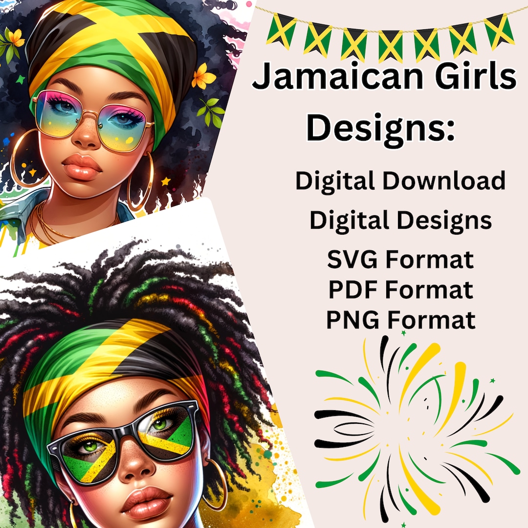 SVG, PNG, PDF Digital Images, Instant Download of Jamaican Girls ...