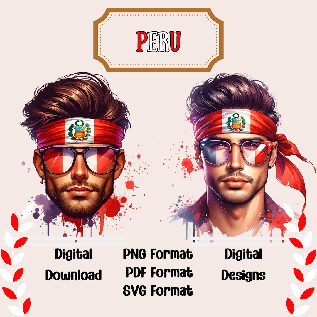 Peruvian Men in SVG, PNG, PDF Format, Peruvian Pride, Digital Clipart ...