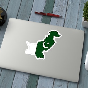 Pakistan Map Sticker, Travel Decal for Laptops, Journals, and ...