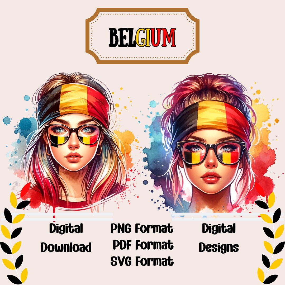 Belgium Girls Version 2, SVG, PNG, PDF Format, Digital Images, Instant ...