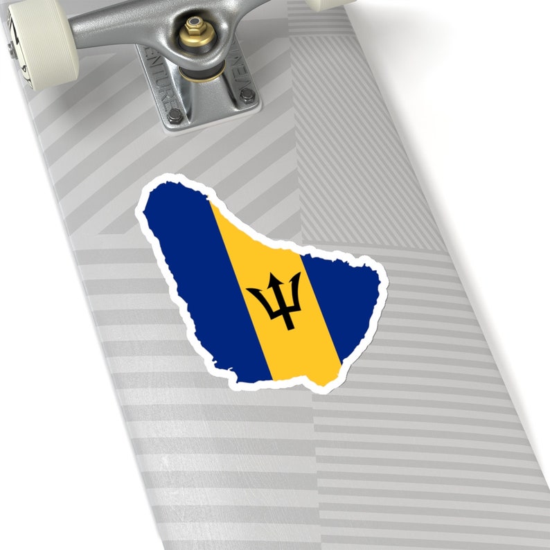 Barbados Destination Map Sticker, Travel Souvenir, Colorful Barbados ...