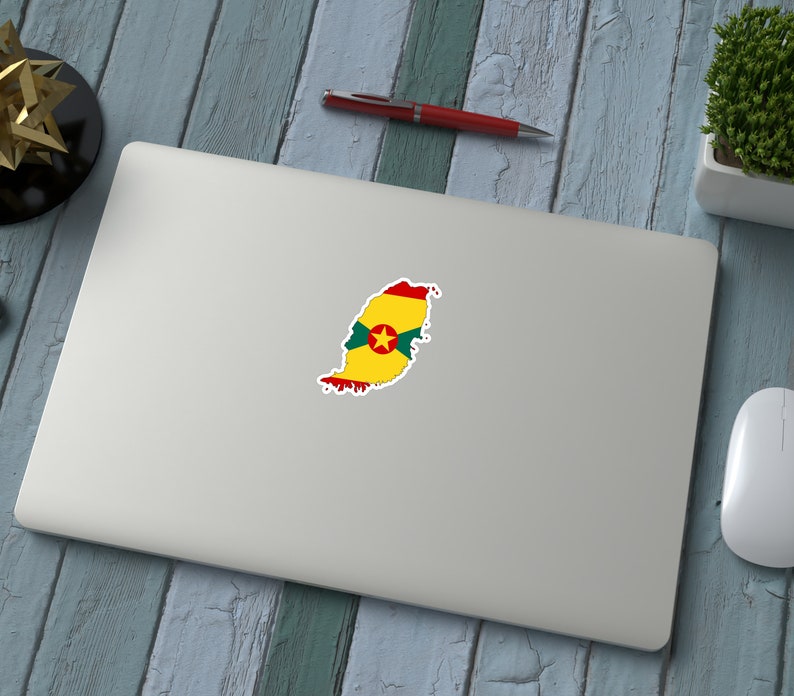 Colorful Grenada Map Sticker: Durable Vinyl Decal - Etsy