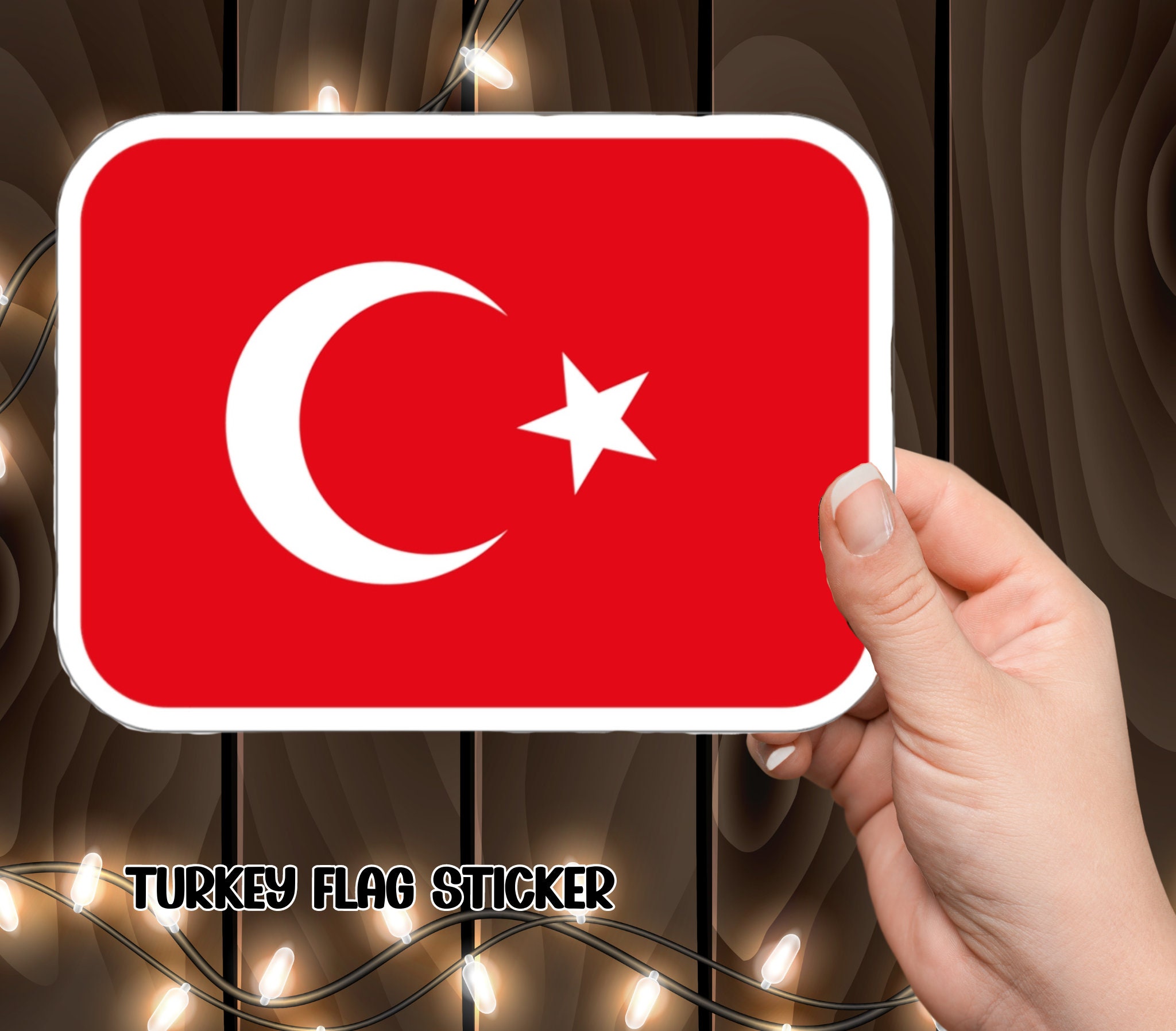 Turkey Flag Sticker, Durable and Vibrant Adhesive Decal, Show Your Love ...