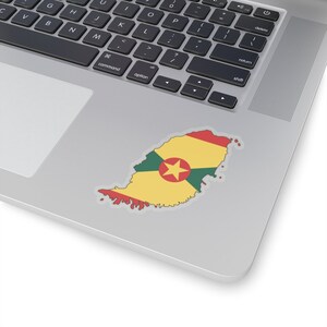 Colorful Grenada Map Sticker: Durable Vinyl Decal - Etsy