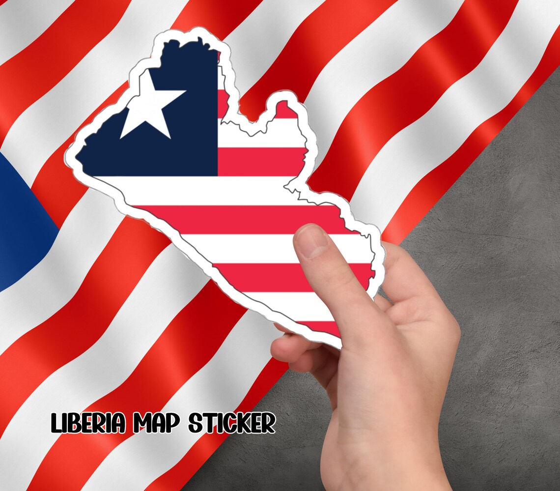 Liberia Map Sticker, Vibrant Vinyl Decal for Travel Enthusiasts ...