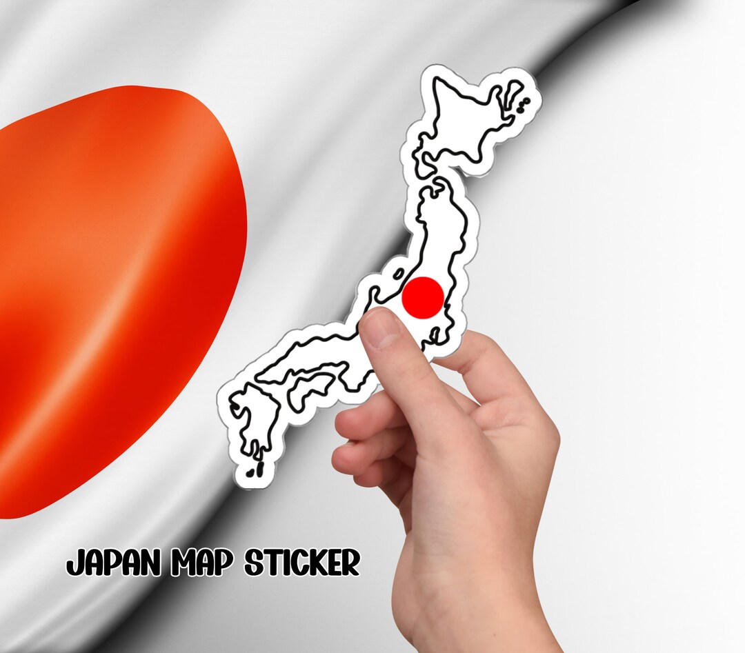 Japan Map Sticker, Gift for Japanese, Japanese Map, Japanese Decoration ...