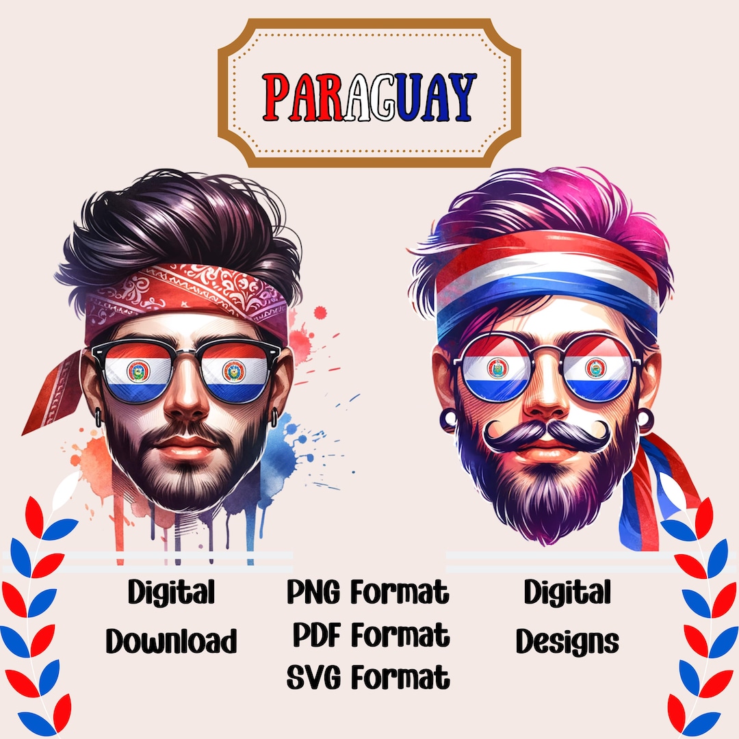Paraguayan Men in SVG, PNG, PDF Format, Paraguayan Pride, Digital ...