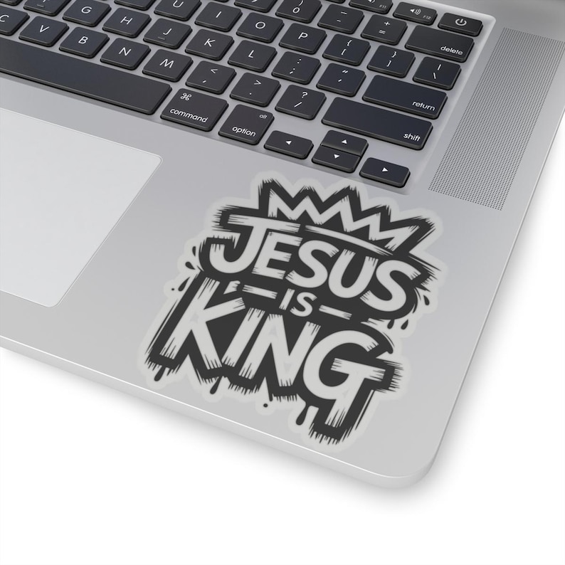 Jesus is King Sticker, Christian Faith Decal, Crown Lettering - Etsy