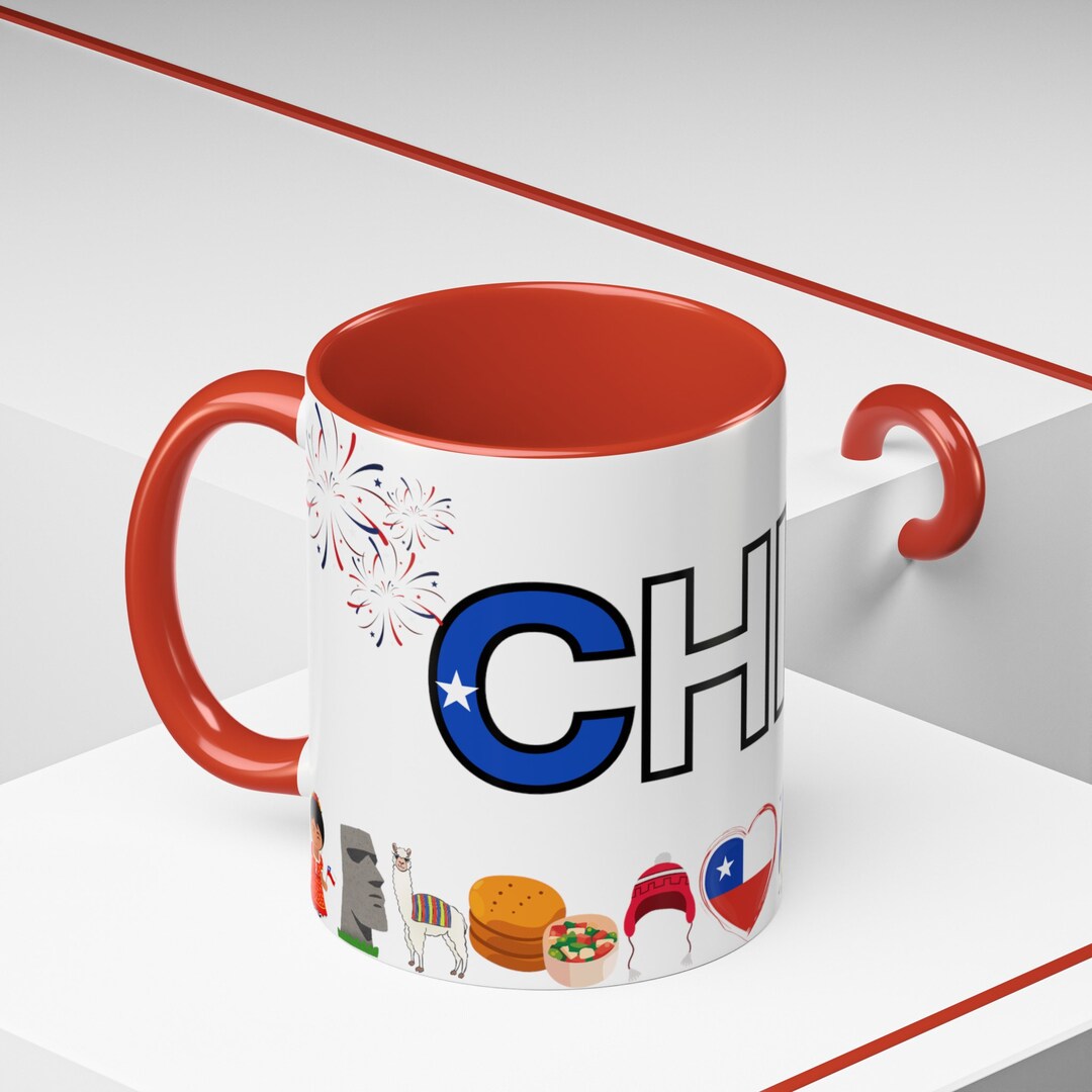 Charming Ceramic Mug Featuring Illustrations of Chilean Landmarks ...