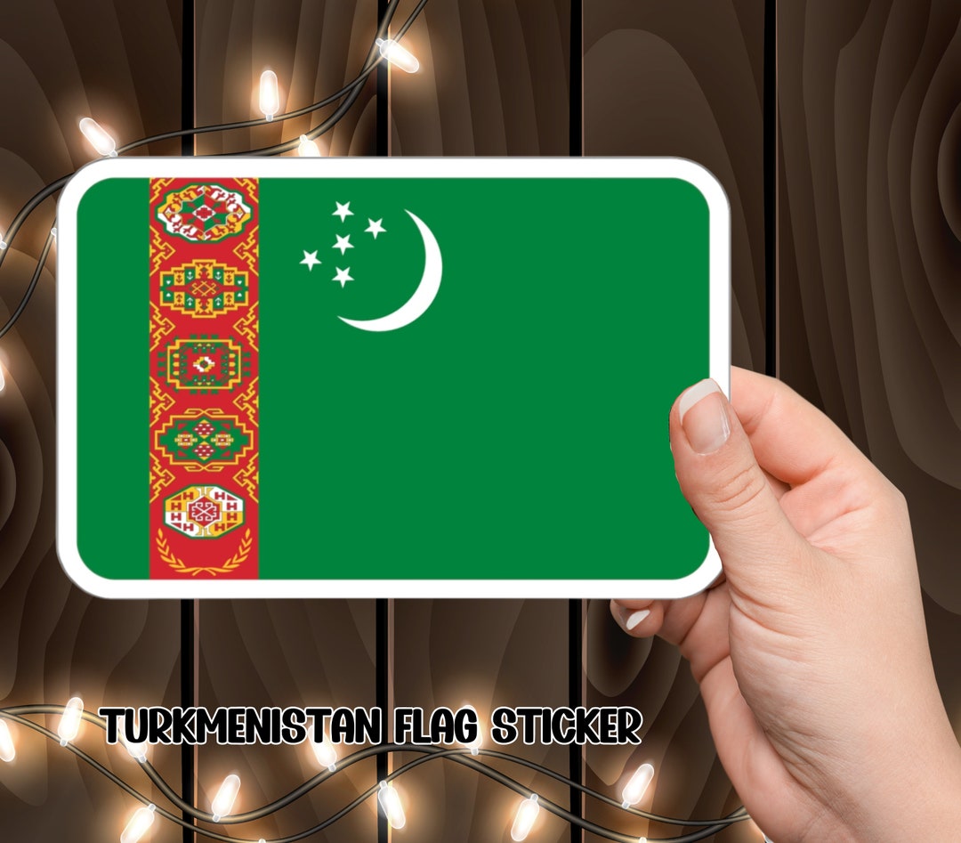 Turkmenistan Flag Decal, National Pride Vinyl Sticker, Decorate With ...