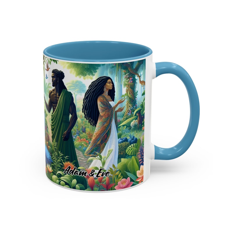Adam and Eve Coffee Cup, Whimsical Illustrated Tea Mug for Bible Lovers ...