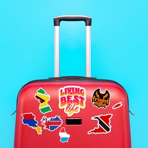 Trinidad & Tobago Vinyl Sticker, Island Vibes Map Sticker, Caribbean ...