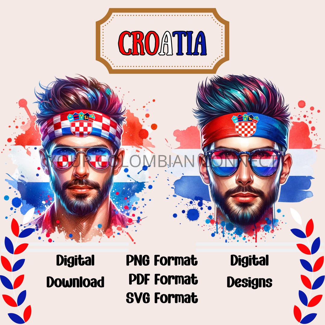 Croatia Men in SVG, PNG, PDF Format, Croatia Pride, Digital Clipart ...