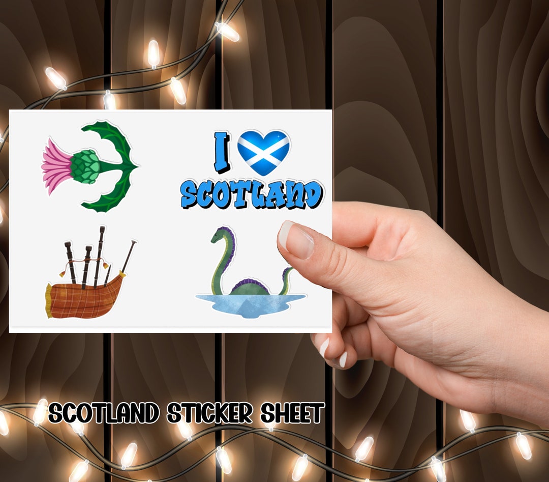 Scotland Souvenir Sticker Collection, Fun Scottish Illustrations ...