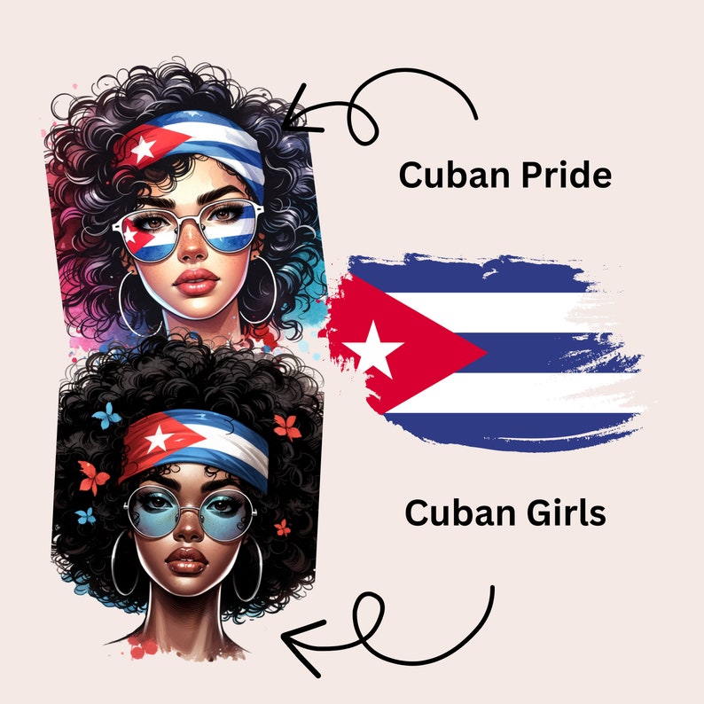 Cuban Girls Clipart: Cuba Pride Digital Art (SVG, PNG, PDF) - Etsy