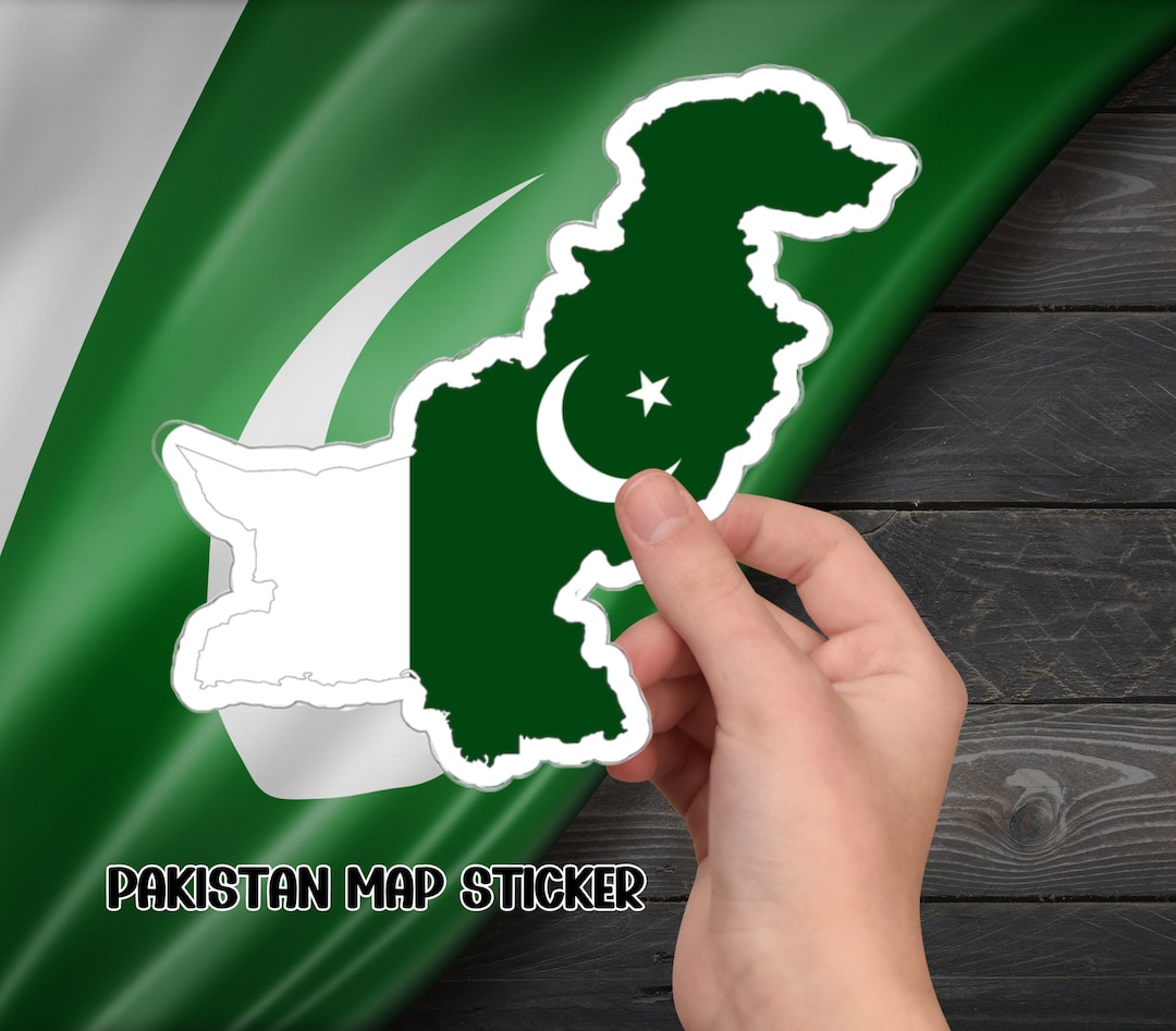 Pakistan Map Sticker, Travel Decal for Laptops, Journals, and ...