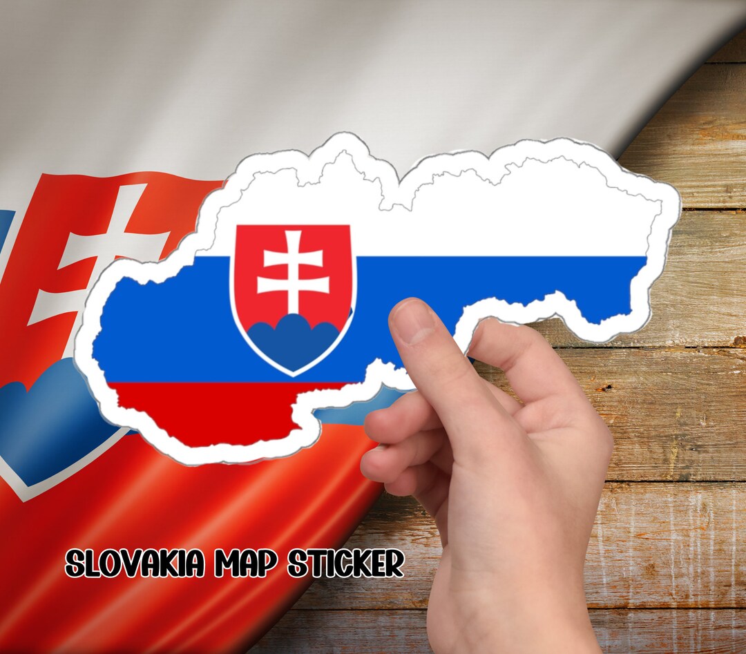 Slovakia Pride, Illustrated Map Sticker Decal, Show Your Love for ...