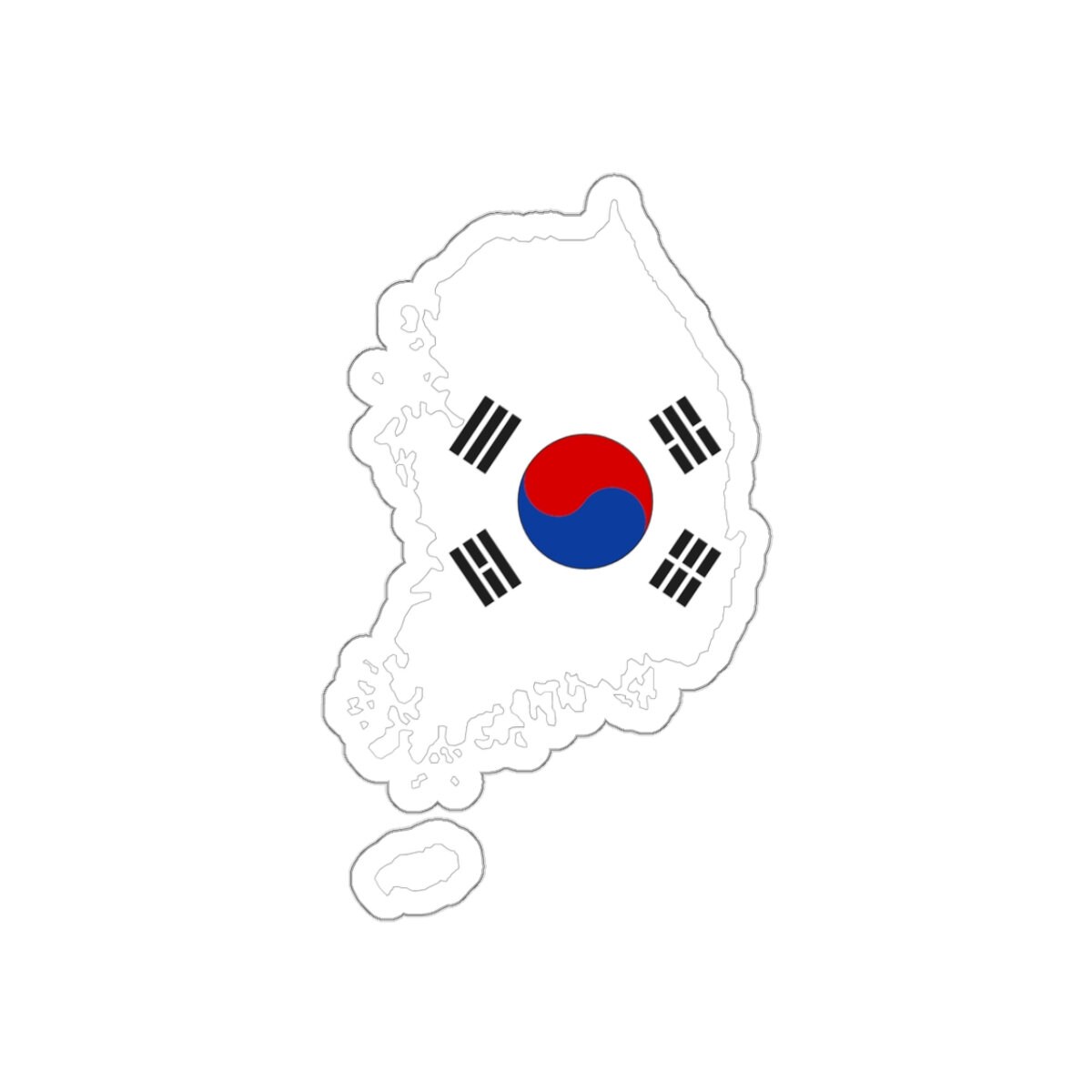 South Korea Map Sticker, Gift for Koreans, Korean Map, Korean Decor ...