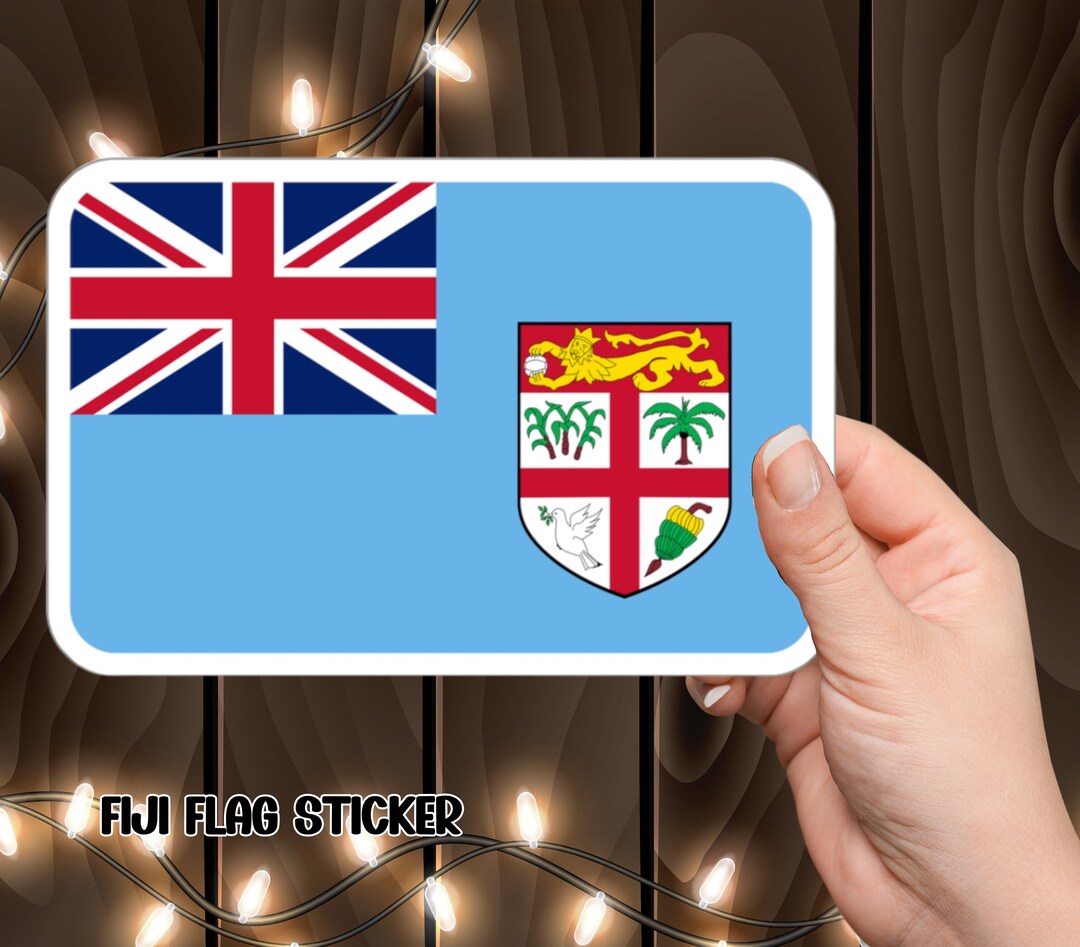 Fiji Islands Vinyl Sticker, Patriotic Decor, Fiji Flag Sticker, Island ...