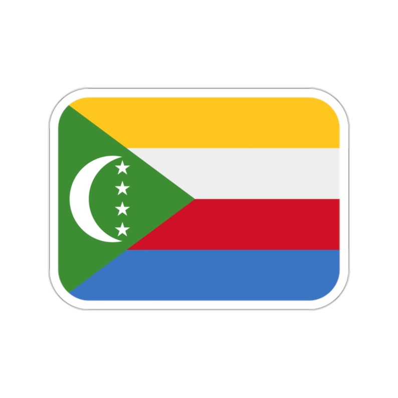 Colorful Comoros Flag Laptop Sticker, Island Souvenir Gift, Comoros ...